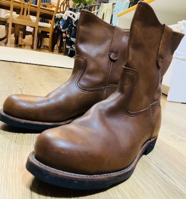 70S RED WING 996 Rigger mens Steel Toe Boots Leather Brown US9.5 UK 8.5 ...