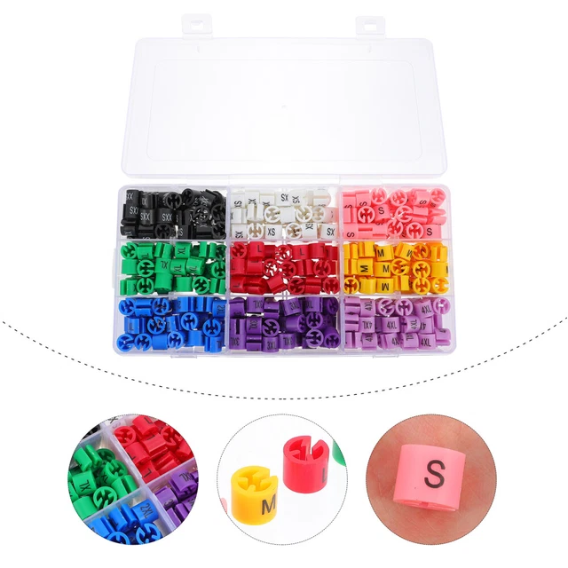 450 PCS COLOR-CODING Sizes Tags Garment Markers Coat Hanger Rack Buckle ...