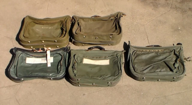 5 OLD US WW2 to Vietnam War era Bag Flight USAAF B-4 Military Suitcases ...