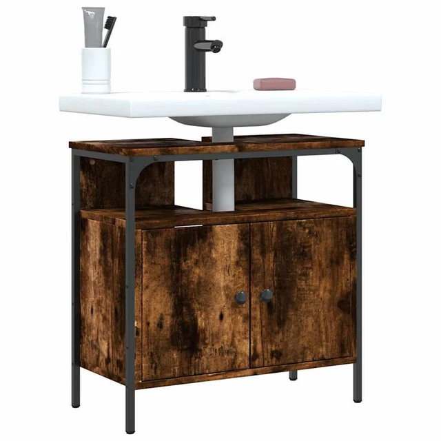 1629766 MOBILE LAVABO Bagno Rovere Fumo 60x30x60 cm Legno Multistrato EUR 47,00 - PicClick IT
