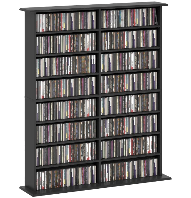 HOMCOM CD STORAGE Unit DVD Tower Blu-ray Storage Shelf for Office ...