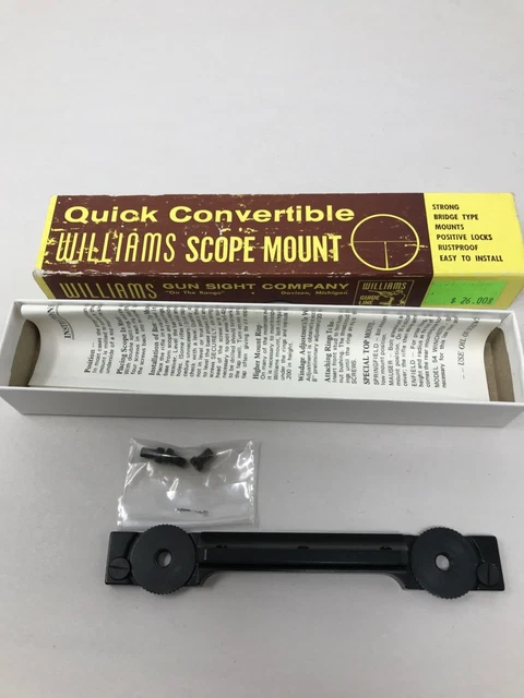WILLIAMS SM KRAG Rifle Scope Mount Quick Convertible ~ Offset Base Only ...