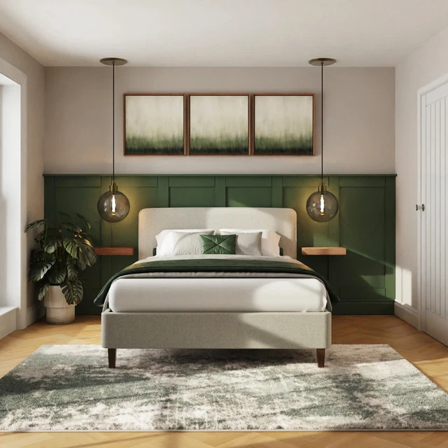 ADDISON BED FRAME Small Double Grey Curved headboard graded £124.99 ...