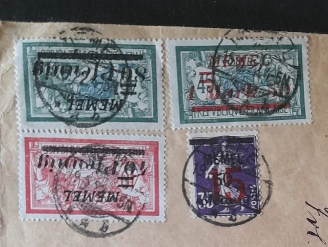 MEMEL 1922 LETTRE Enveloppe Briefe nach Allendorf Oberhessen Reg Cover ...