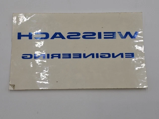 RARE VINTAGE WEISSACH ENGINEERING inside window STICKER DECAL - PORSCHE ...