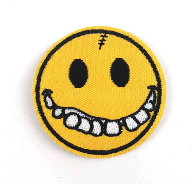 SMILEY VISAGE EMOJI émoticône jaune - fer sur applique/brodé patch 2633 EUR 3,52 - PicClick FR