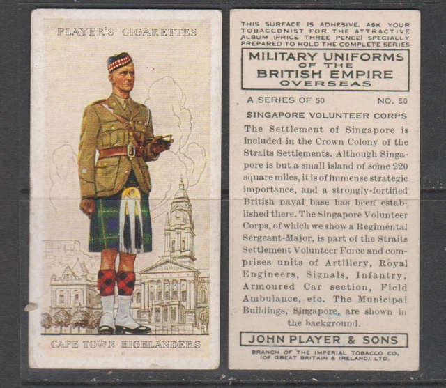 CIGARETTE CARDS PLAYERS (Overseas) 1938 Military Uniforms of BEO ...