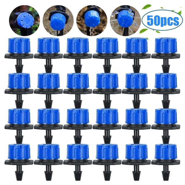 ADJUSTABLE WATER FLOW Irrigation Drippers Sprinkler-Emitter Drip System ...