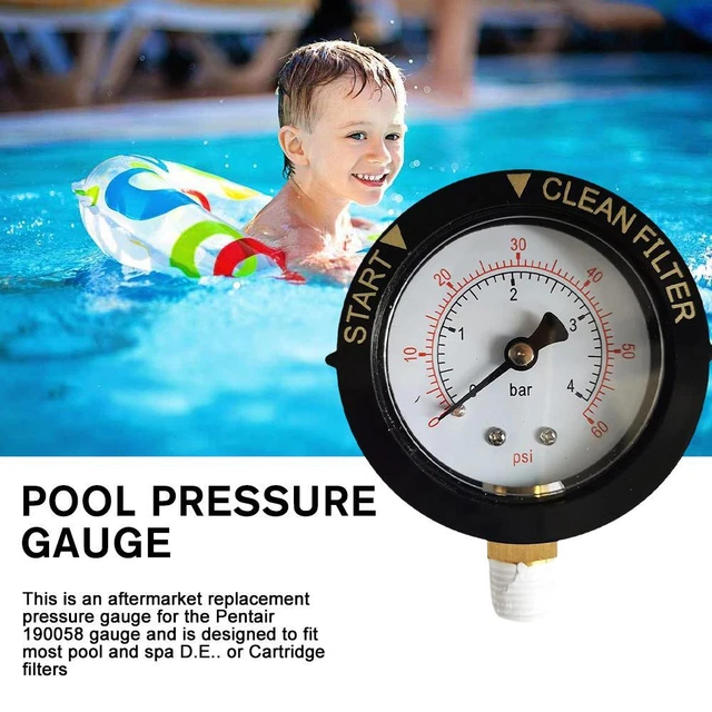 POOL FILTER PRESSURE Gauge Replacement For 190058 Pentair Hayward 9CI3 }