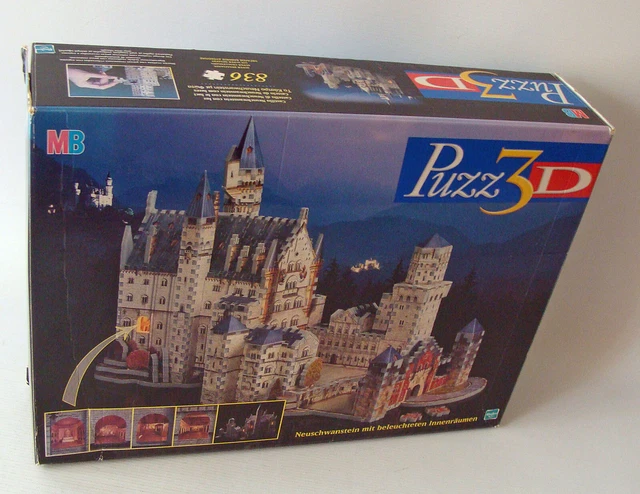 PUZZ 3D - Neuschwanstein mit beleuchteten Innenräumen MB Spiele ...