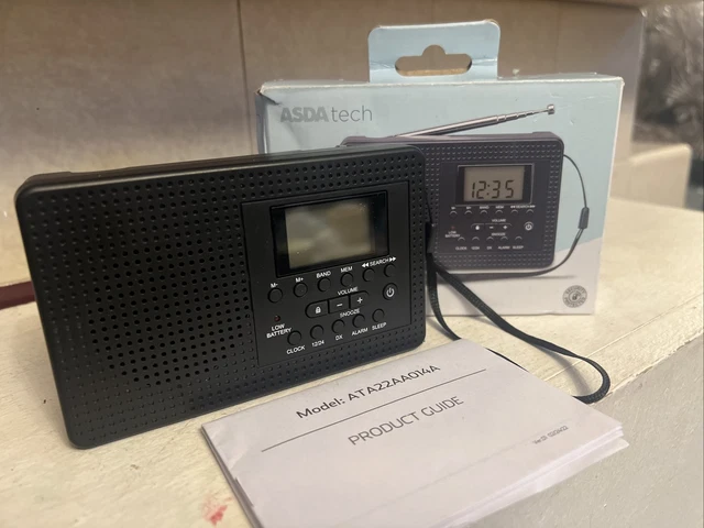 ASDA TECH AM/FM Pocket Digital Radio - Battery Powered With Alarm & LCD ...