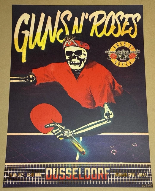 GUNS N‘ ROSES Düsseldorf 2025 Lithograph 60/300 Event Poster Limited ...