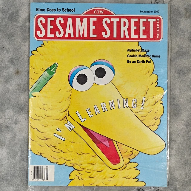 SESAME STREET MAGAZINE Sep 1992 Big Bird I'm Learning Elmo Goes To ...
