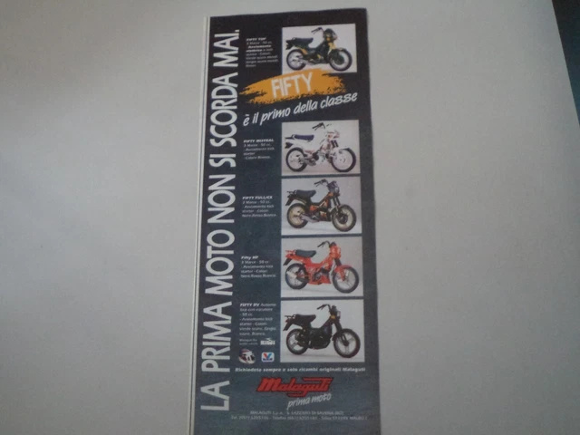 ADVERTISING PUBBLICITÀ 1990 MALAGUTI FIFTY TOP 50/MISTRAL/FULL CX/FIFTY ...