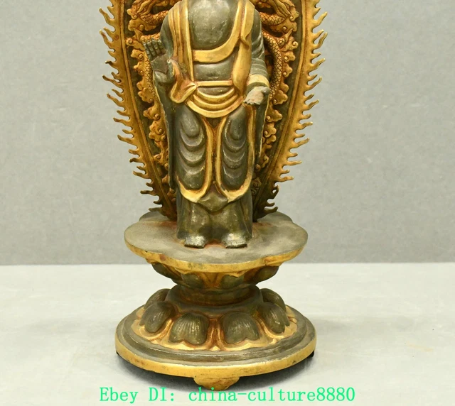 12.9 &VIEUX TIBÉTAIN cuivre pur or windwater Dragon bête Shakyamuni EUR 1.578,00 - PicClick FR