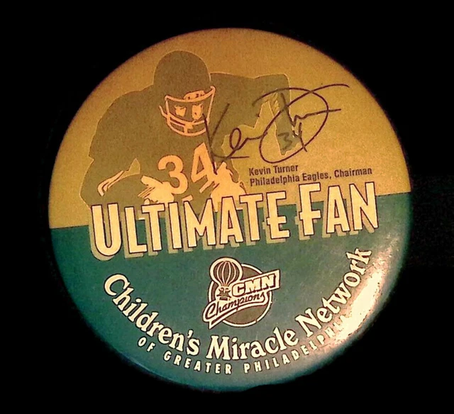 KEVIN TURNER NFL Philadelphia Eagles Ultimate Fan Pin Button CMN $15.00 ...