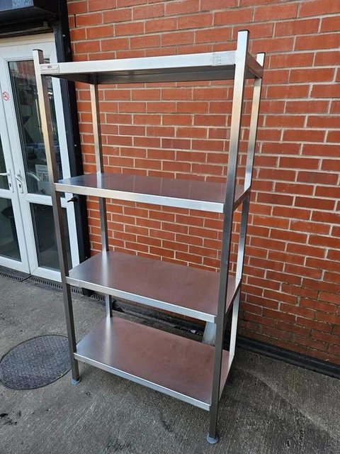 COMMERCIAL STAINLESS STEEL 4 Tier Heavy Duty Shelving/Racking Unit (900 ...