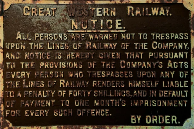 GWR RAILWAY TRESPASS Warning Vintage style Metal Sign NB - Printed NOT ...