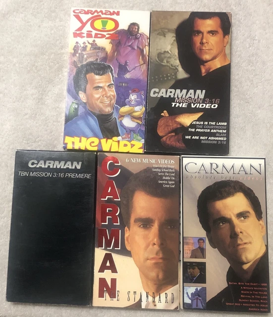 CARMAN 5 VHS Lot Yo Kidz Mission 3:16 TBN Premier The Standard Absolute ...