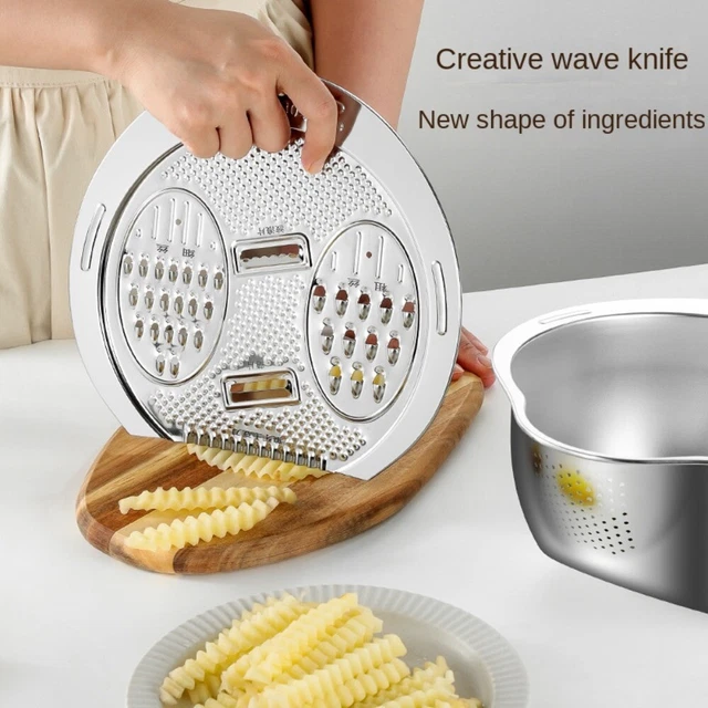 LARGE CAPACITY RICE Wash Basin with Grater Cover Vegetable Grater £26. ...