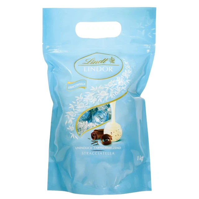 LINDT LINDOR PRALINEN Stracciatella weiße Schokolade Kugeln 850g NEU ...