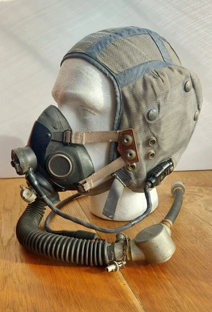 RAF G HELMET & Oxygen Mask Type M Mk.2 Dated 2/57 Mic & Tube Assembly ...