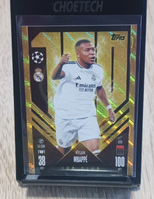 TOPPS MATCH ATTAX 2024/25 2025 Kylian Mbappe Real Madrid 100 Club Foil ...