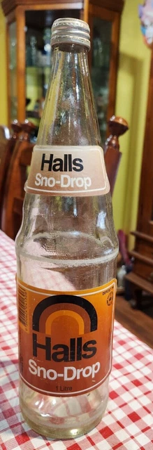 HALLS SNO DROP cool drink bottle 1 Ltr Screw cap Paper label (SA ...
