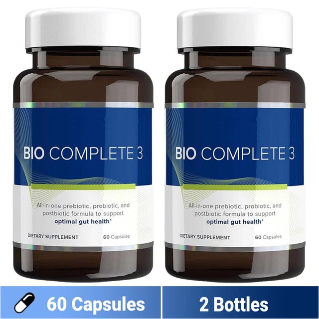 BIO COMPLETE 3 Capsules 60 Counts NE W PreBiotic ProBiotic & PostBiotic ...