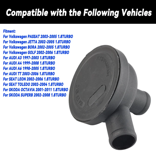 CRANKCASE PRESSURE BREATHER PCV Valve 06A129101D For AUDI TT A4 A6 VW ...
