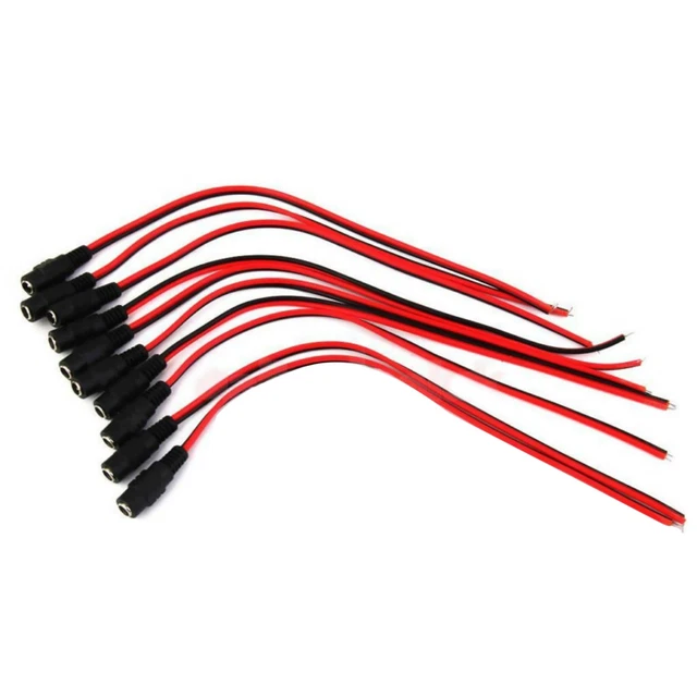 10X 5.5*2.1MM FEMALE DC Power Plug Connector CCTV PSU Pigtail CABLE ...