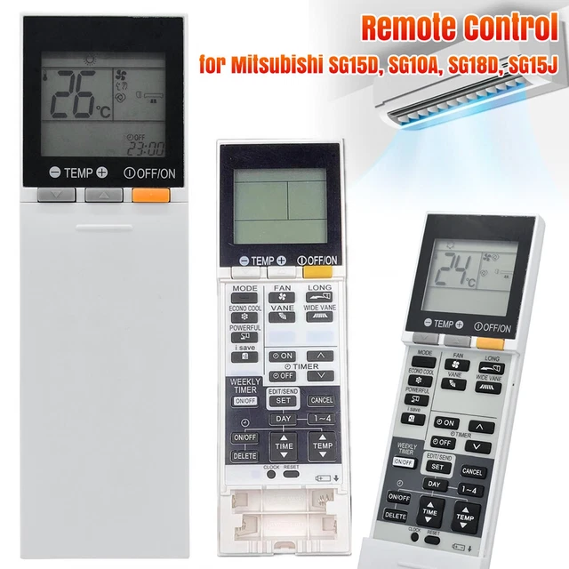 MITSUBISHI AIR CONDITIONER Remote Control Fit Models SG15D,SG10A,SG18D ...