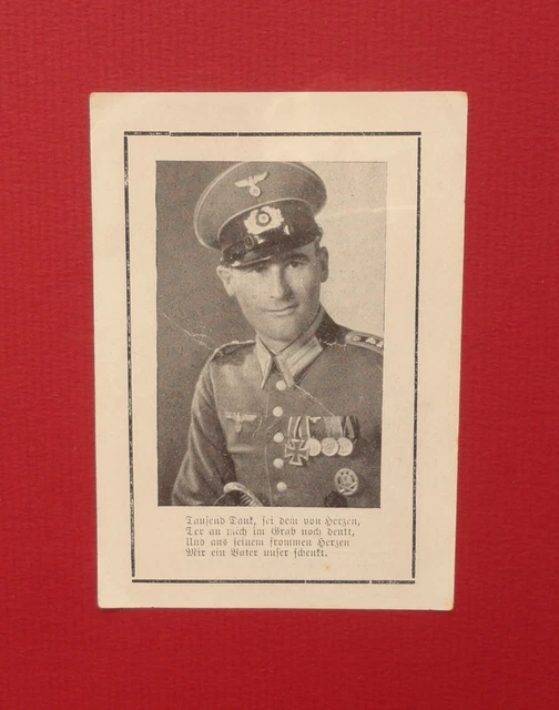 GERMAN DEATH CARD Sergeant Major 1945 Lugo, Italy ~ Medals £21.52 ...