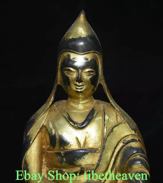 8.8& OLD TIBET Copper Gold Buddhism Seat Je Tsongkhapa Lama Guru Buddha ... 8.8& OLD TIBET Copper Gold Buddhism Seat Je Tsongkhapa Lama Guru Buddha ...
