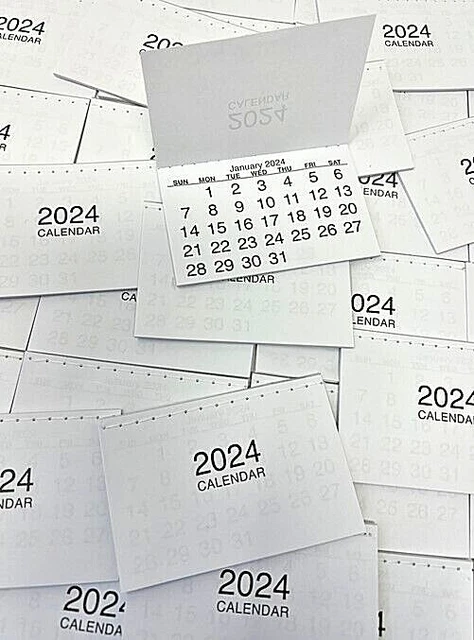 2024 CALENDAR TABS Insert Mini String Tear Off Pads Month to View Made ...