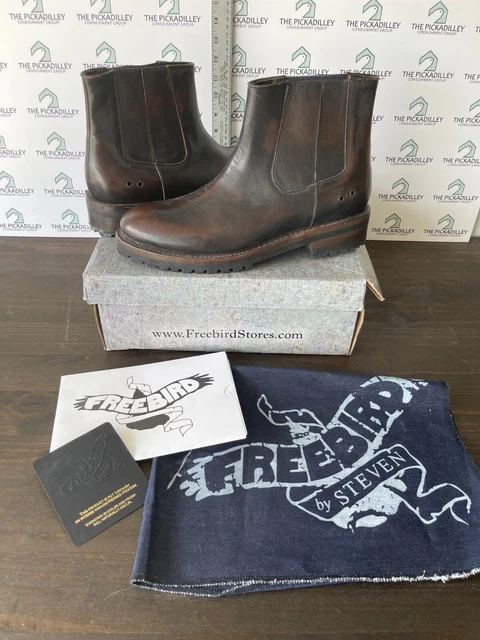 FREEBIRD BY STEVEN Dean Brown Leather Chelsea Boots Size 13 Men’s Lug ...