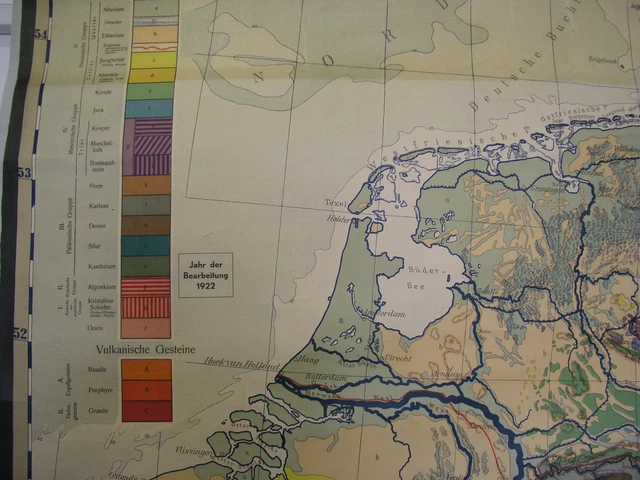 SCHOOL WALL MAP Beautiful Old Europe Map Geology 196X196 Vintage Map ...