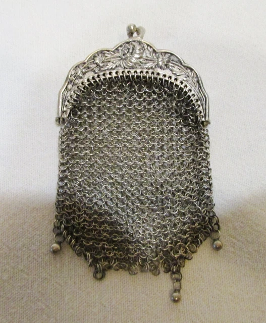 BOURSE ANCIENNE PORTE-LOUIS AUMONIERE 19ème siècle argent antique ...