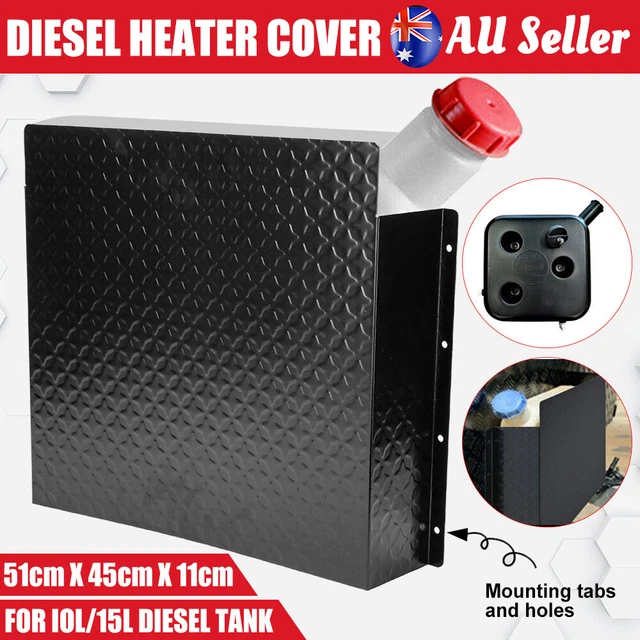 CARAVAN DIESEL HEATER Cover Tank for 10L 15L Fuel Camper Black Steel ...