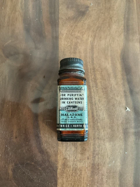 US WW2 WATER Purification Tablets / Halazone Full Abbott Original ...