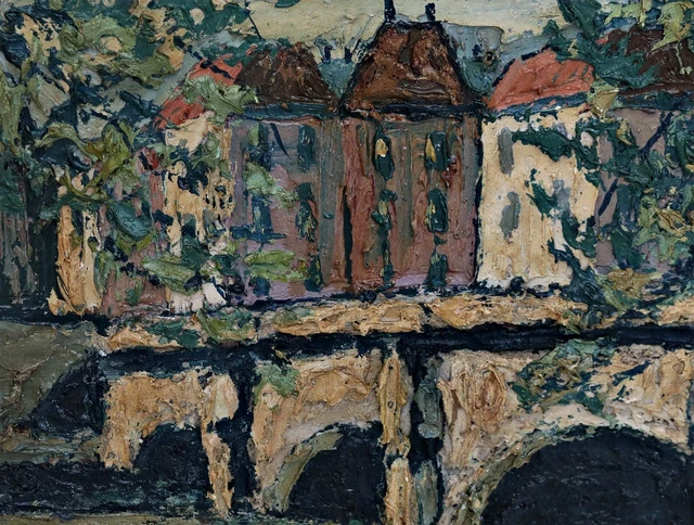 PREBEN RASMUSSEN – Bridge IN Paris – Oil on Wood –Signed – with Frame ...