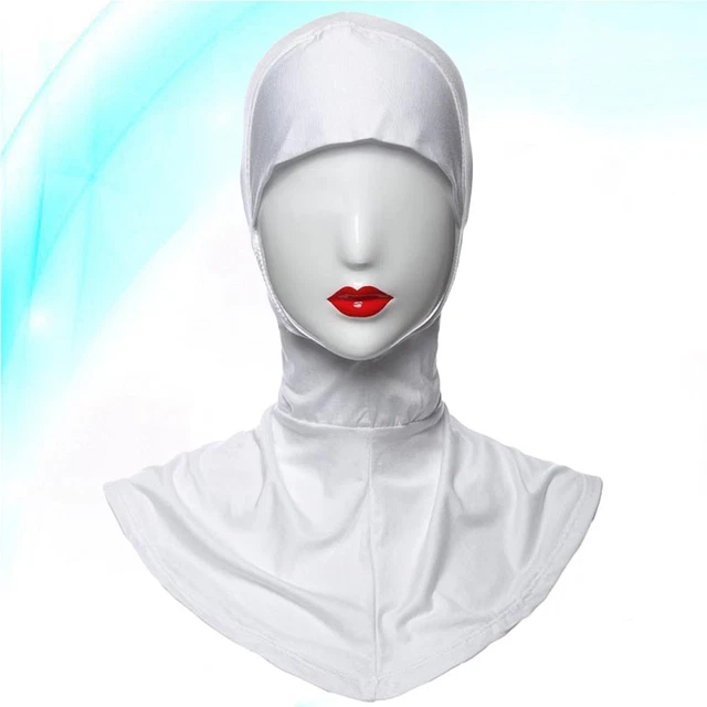 WHITE MUSLIM HIJAB Cap for Women Adjustable Neck Cover Scarf $22.87 ...