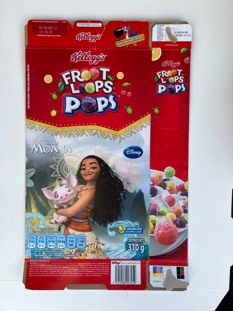 DISNEY MOANA 2016 Kellogg's Mexico Cereal Box Froot Loops Pops 310g £4. ...