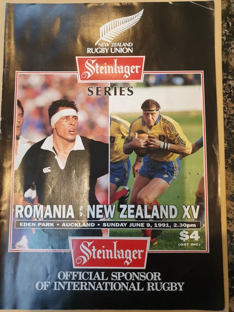 NEW ZEALAND ALL BLACKS v Romania 9 June 1991 RUGBY PROGRAMME VGC $10.10 ...