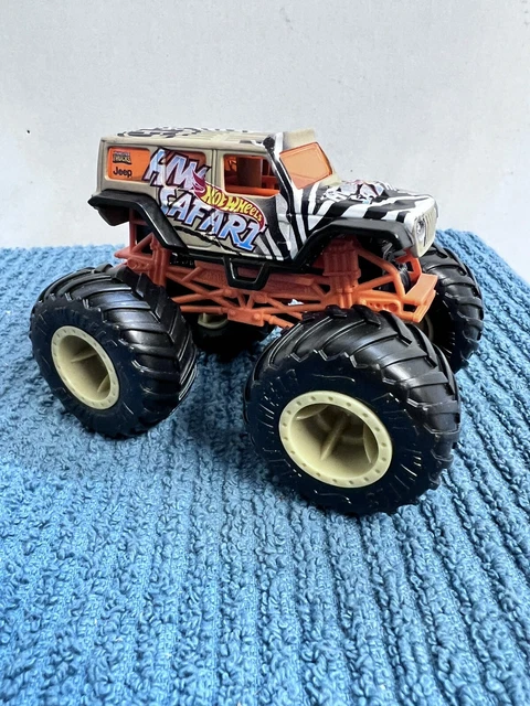 HOT WHEELS MONSTER Truck HW Safari 75 Jeep 1:64 Zebra Stripes Orange ...