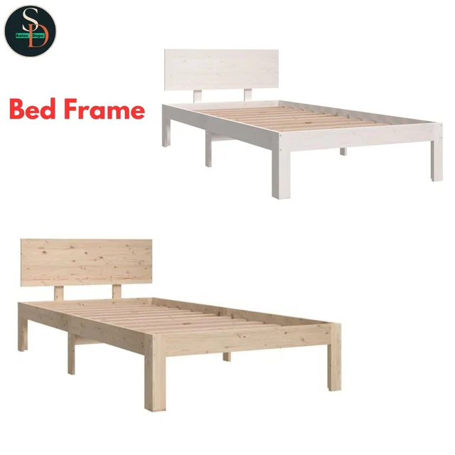 BED FRAME BEDROOM Bed Base Bedstead Mattress Foundation Solid Wood ...