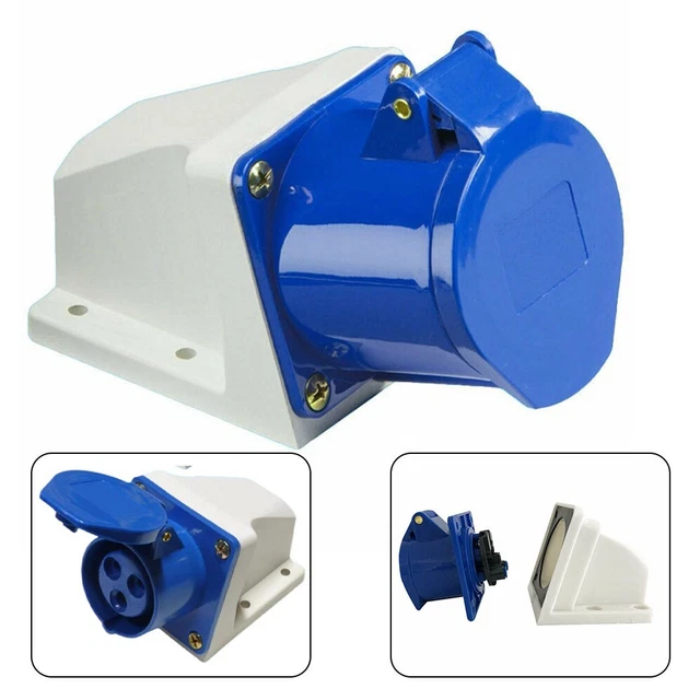 220V 250V 16A 3 Pin Ip44 Flush Mount Electrical Power Connection Socket ...