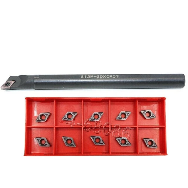 PORTE-OUTIL DE TOURNAGE interne CNC haute prise S12M SDXCR07 + 10 pièces insert EUR 27,00 ...