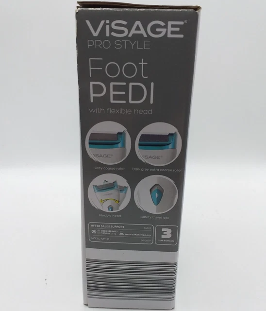 VISAGE PRO STYLE White and Blue Electric Foot Pedi with Flexible Head ...