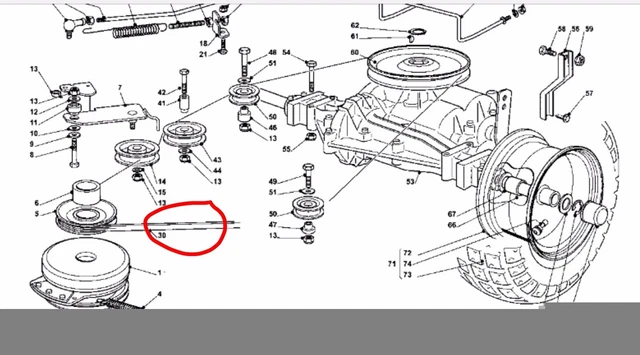 MOUNTFIELD TRANSMISSION GEARBOX drive belt 1236M 1436M 1436H 1438M ...